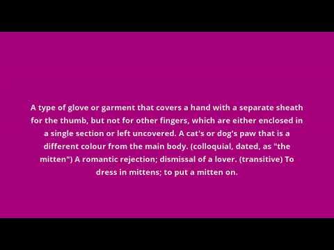 what is the meaning of mitten - YouTube