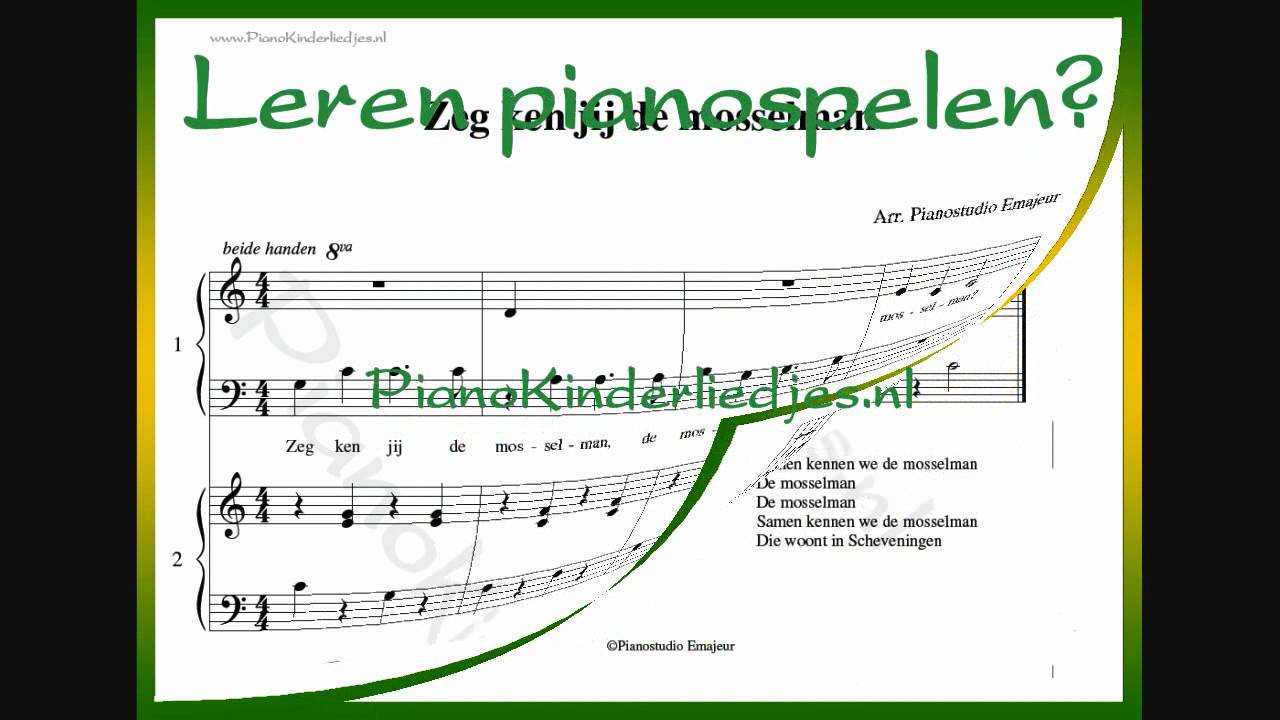 Zeg ken jij de mosselman - piano vierhandig - YouTube