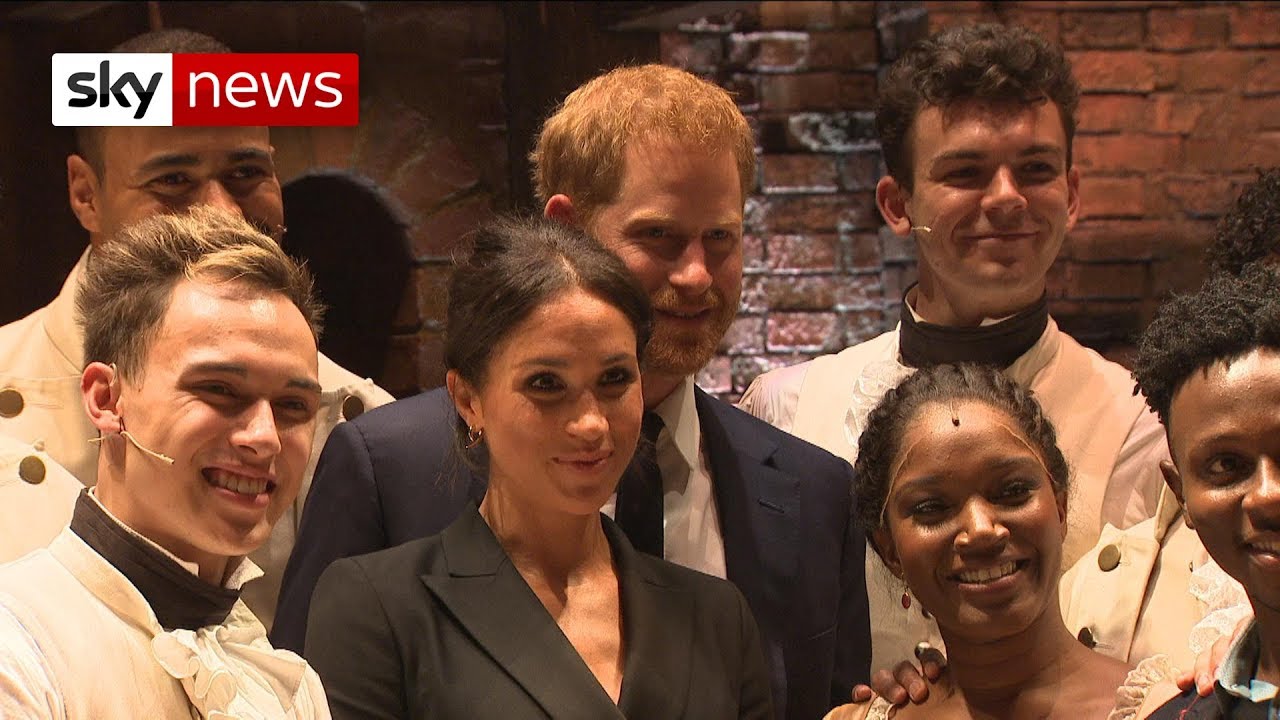 Royals visit the Hamilton musical - YouTube