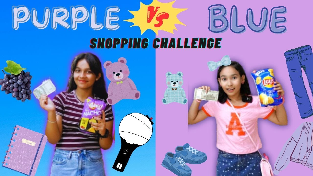 RS 500 Shopping Challenge with Pari | Purple VS Blue colour |# ...