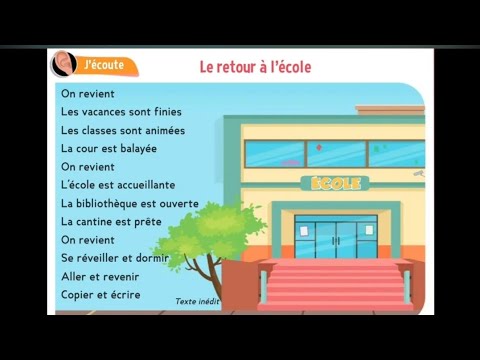 poésie retour à l'école unité 2 la vie scolaire page 34 le trésor des ...