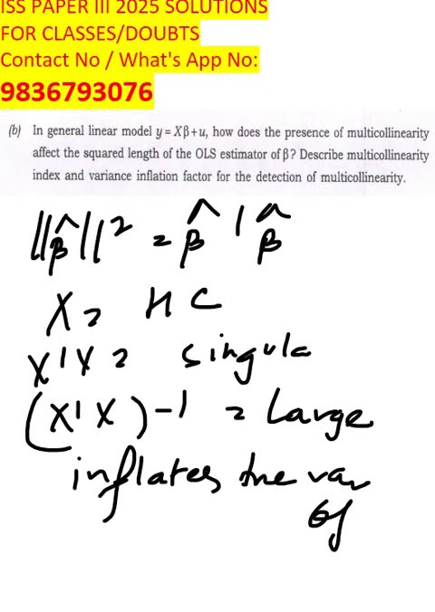 Iss 2025 paper solutions indian statistical service exam - YouTube