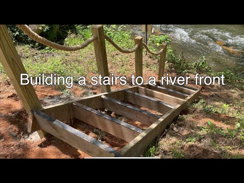 Building a stairs to a river front - YouTube