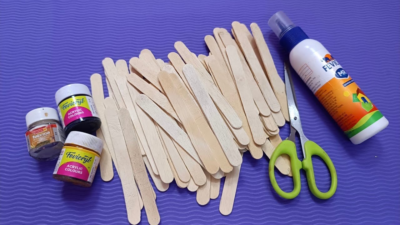 ஐஸ் குச்சி வைத்து இப்படி செஞ்சி பாருங்க😍/Ice stick easy craft/craft ...