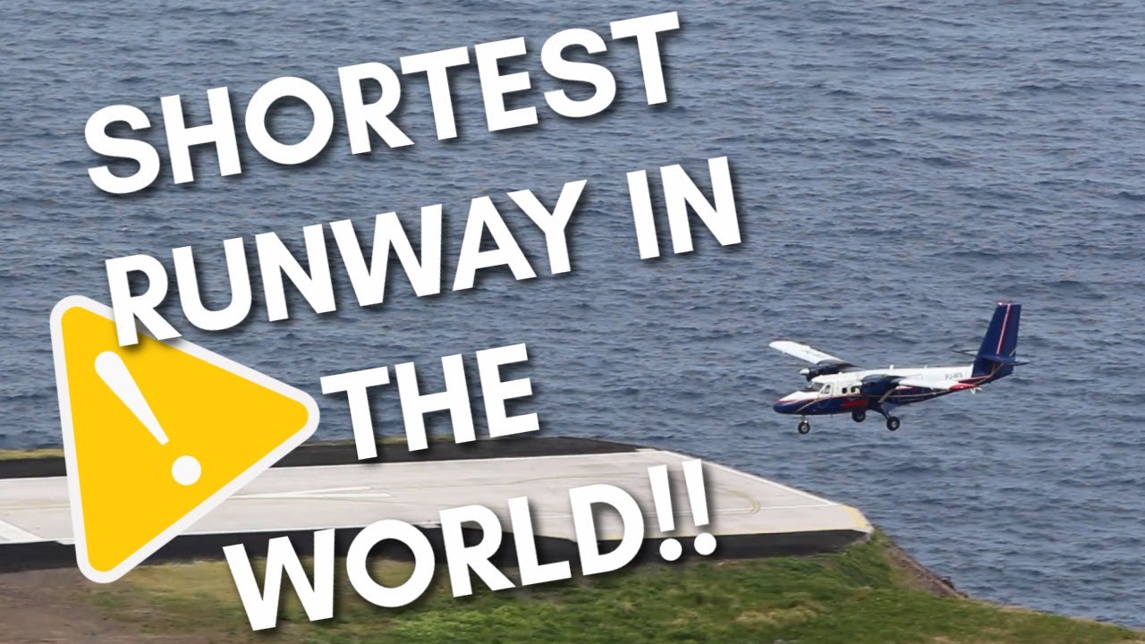 Saba Island Airport Landing and Takeoff | Shortest Runway in the World ...