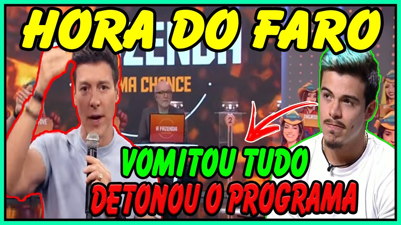 A FAZENDA 14:HORA DO FARO THOMAS NA HORA DO FARO,VOMITA TUDO E REVELA PODRES DO JOGO PASSA ...