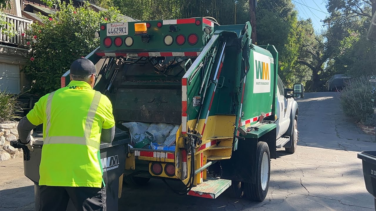 Waste Management- Mini Rear Loader Eating Garbage - YouTube
