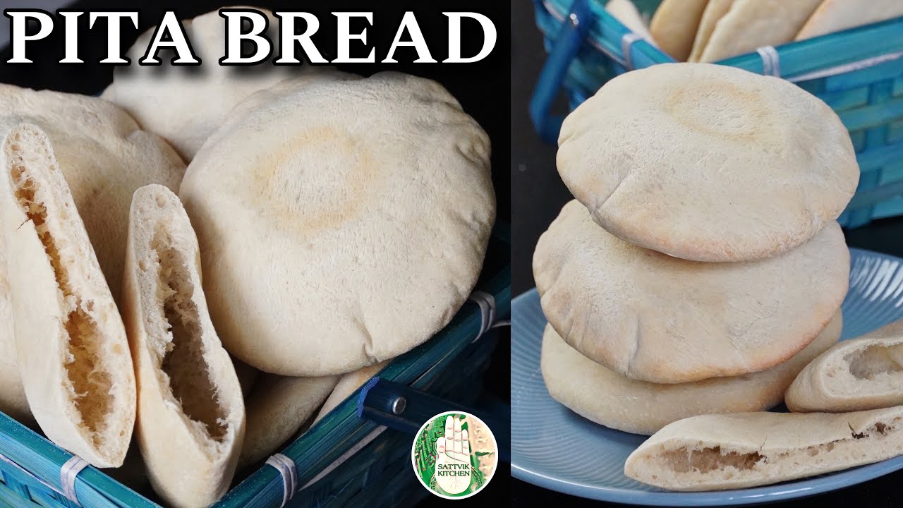 Pita Bread Easy Homemade recipe - How to make Pita Bread - Sattvik ...