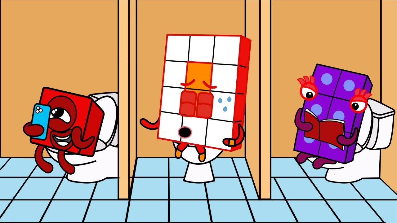 Three toilets for Numberblocks 1 6 12 - Numberblocks fanmade coloring ...