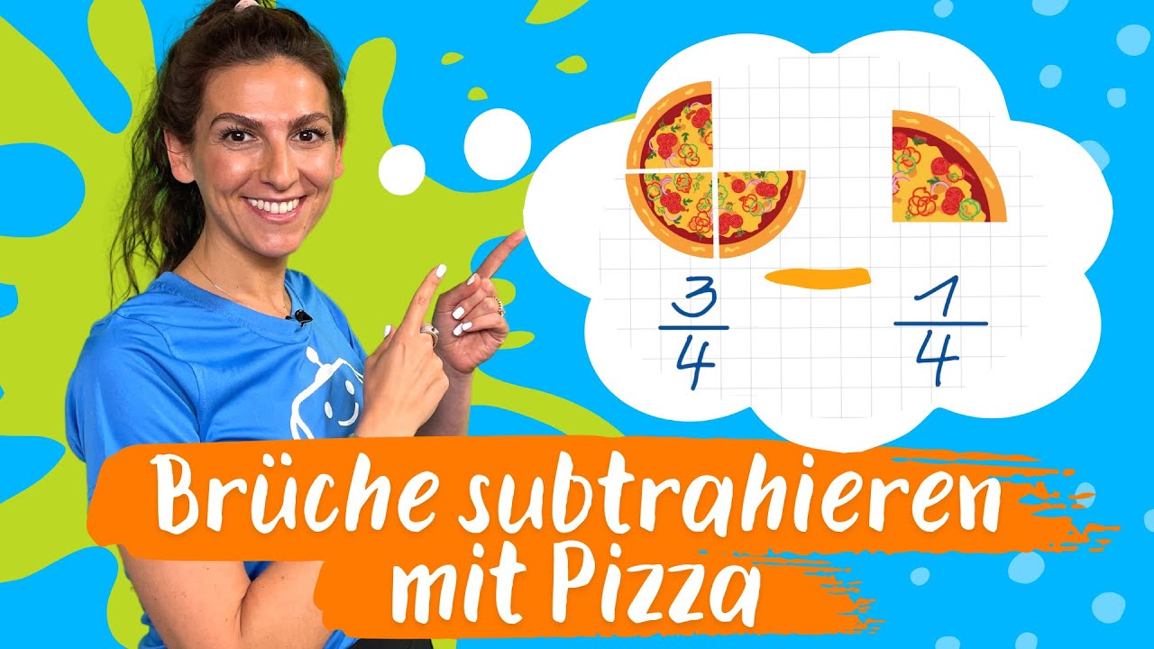 Brüche subtrahieren mit Pizzastücken 🍕 | Mathematik | Silicon Valley ...