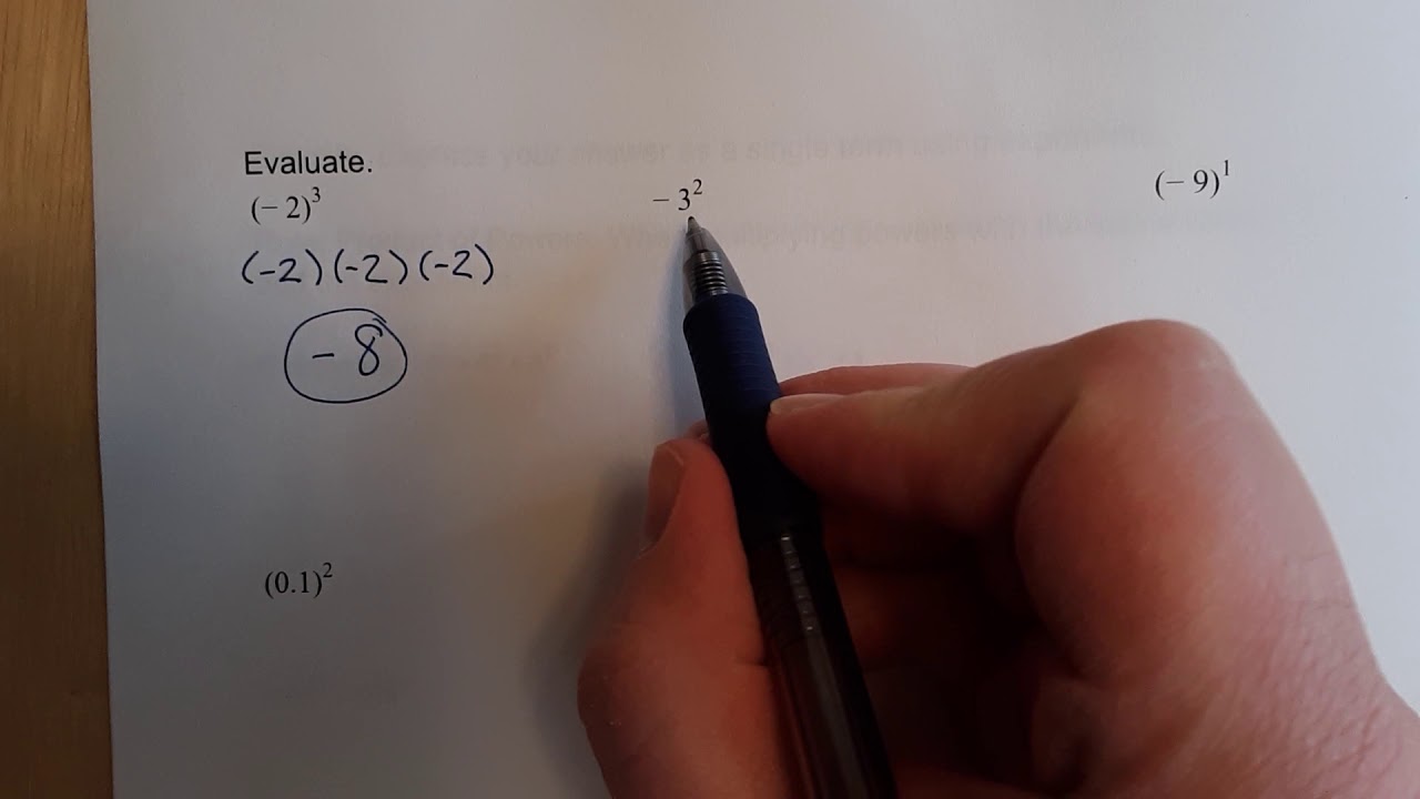 Writing and Evaluating Expressions with Exponents - YouTube