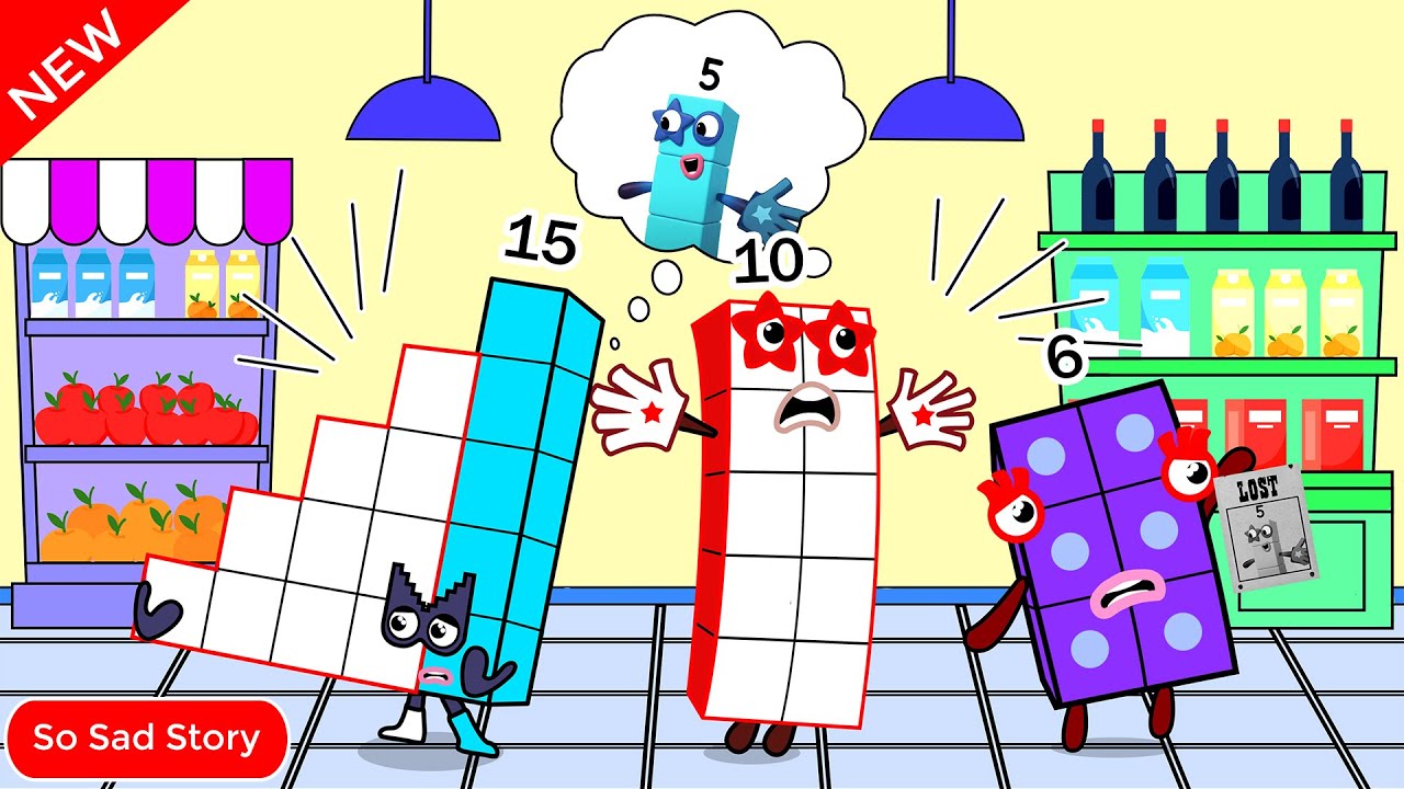 Oh No !! NB 5 Got Lost | Numberblocks Fanmade Coloring Story - YouTube