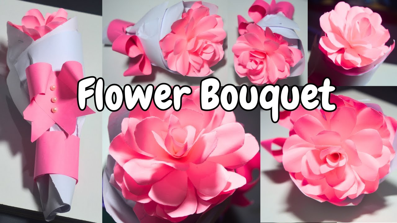 How to make Paper Rose Flower Bouquet / Flower Bouquet wrapping / DIY ...