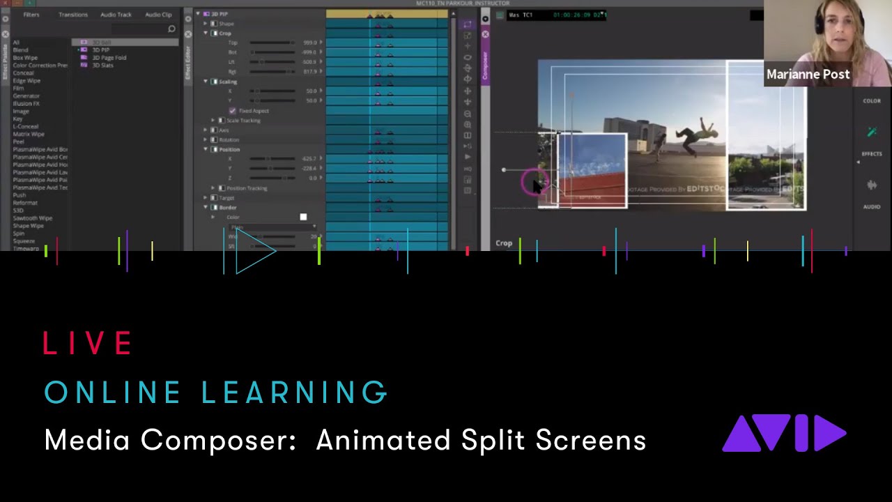 Avid Online Learning — Media Composer: Create an animated split screen ...