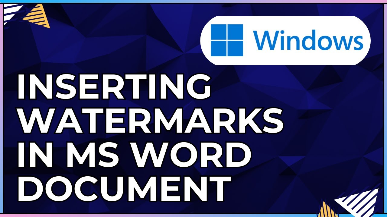 How To Insert Watermarks In a Microsoft Word Document-For Windows IOS ...