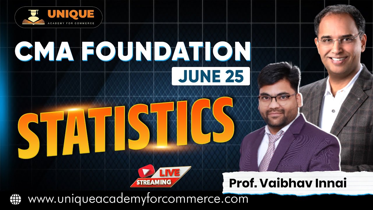 CMA Foundation | Statistics | Probability 5 | June 25 | Prof. Vaibhav ...