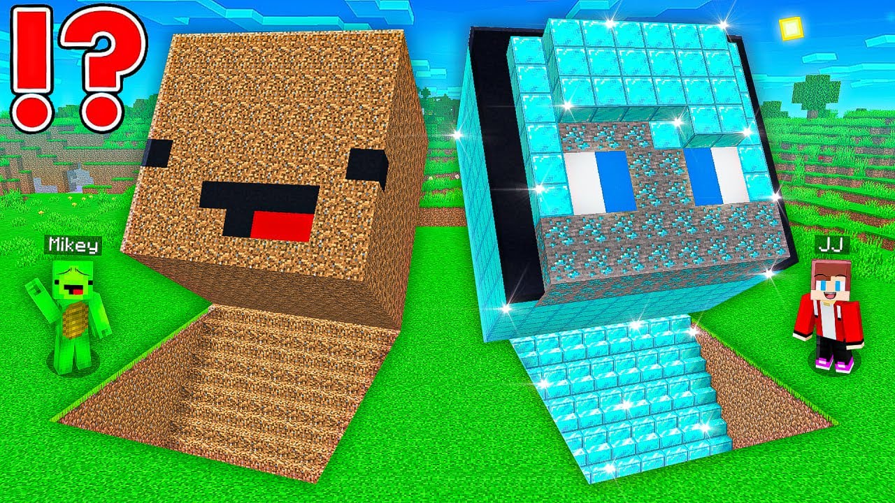 JJ and Mikey: HEAD BASE Rich vs Poor BATTLE in Minecraft Challenge ...