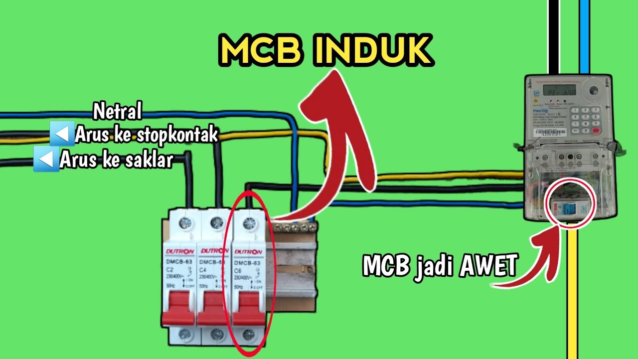 Cara menambahkan mcb induk pada mcb 2 group - YouTube