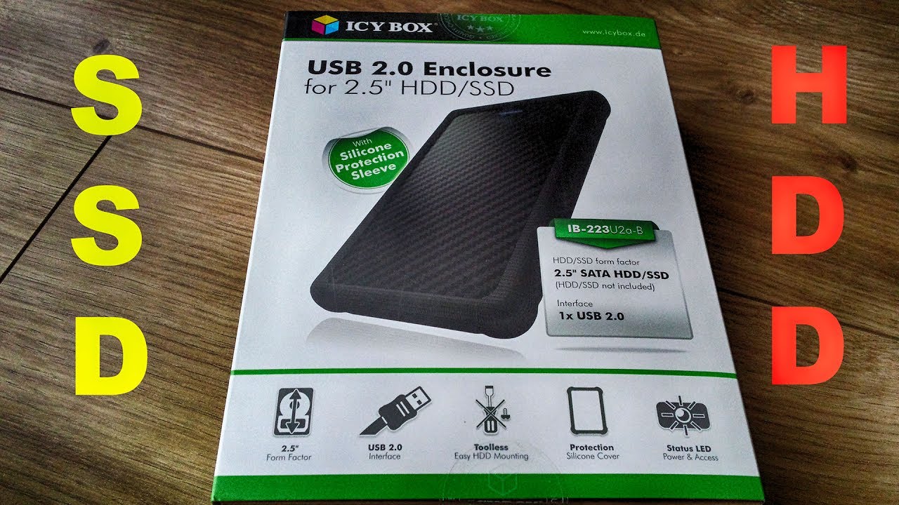 ICY BOX USB Enclosure for 2.5" SSD HDD - YouTube