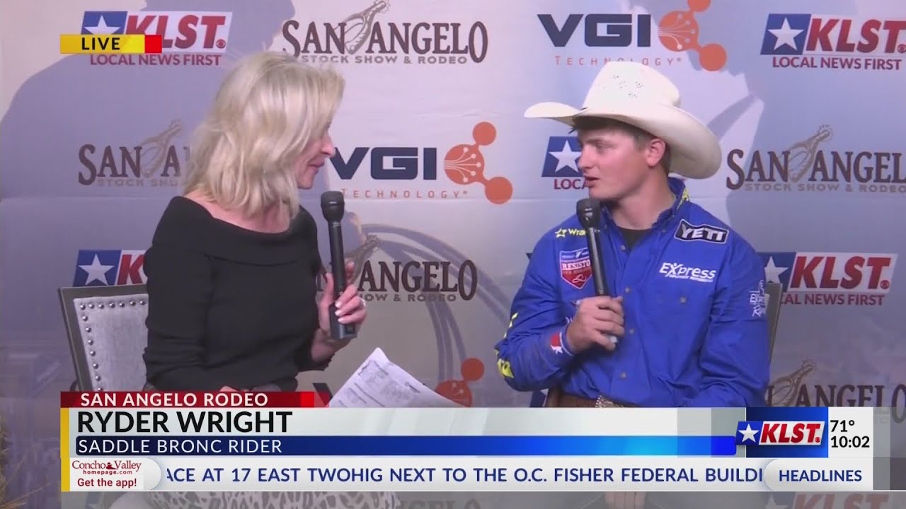 Ryder Wright joins Carolyn McEnrue at San Angelo Rodeo - YouTube
