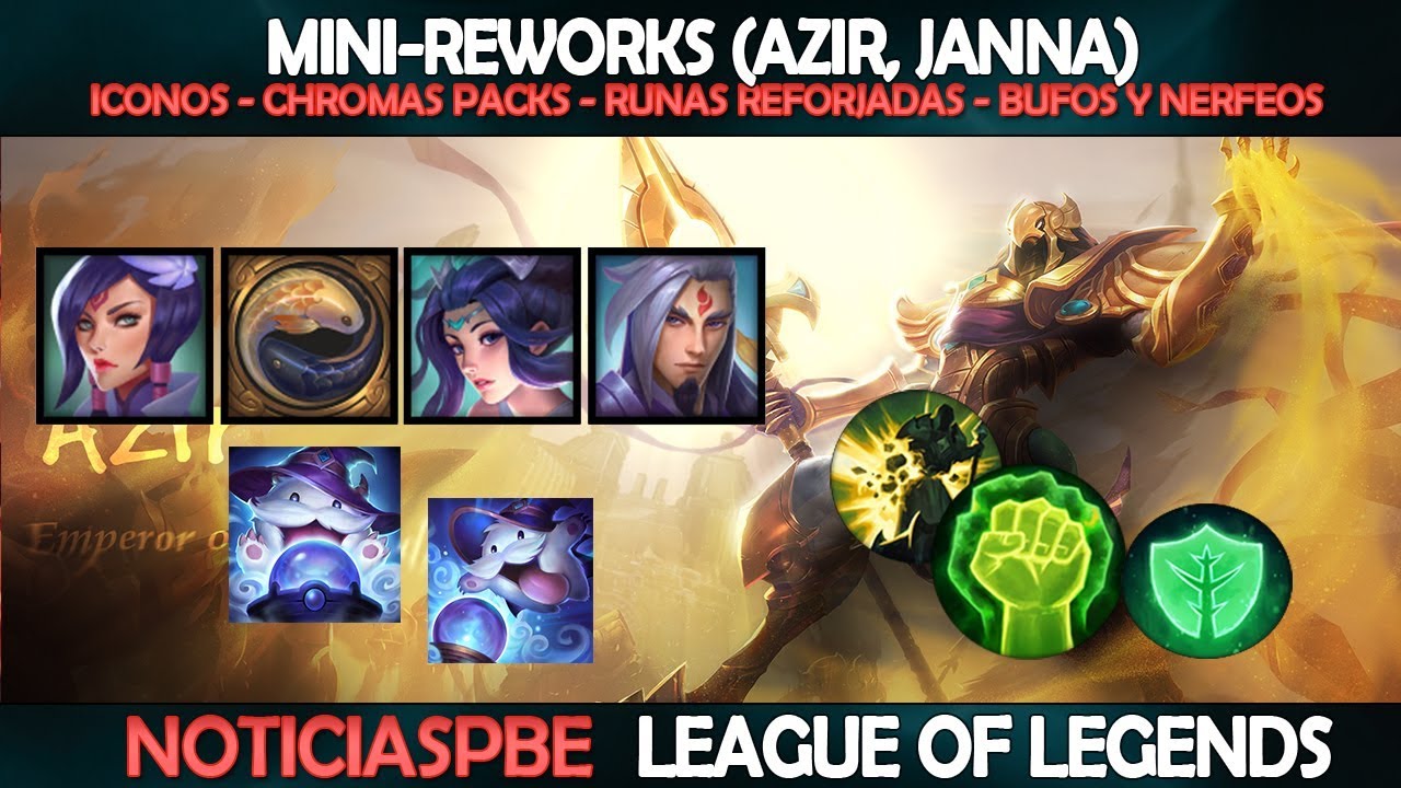 NoticiasLOL | MINIREWORK(Azir,Janna) - Runas Reforjadas - Iconos ...