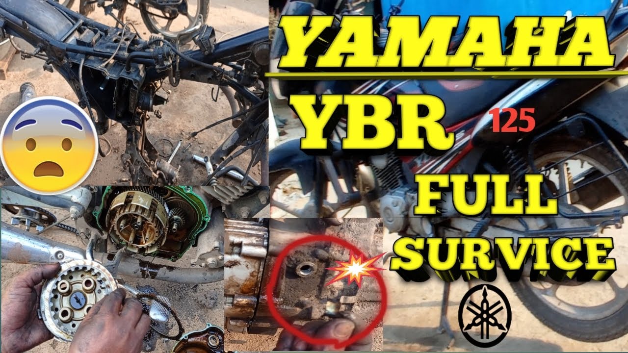 HOW TO FULL SERVICE IN YAMAHA YBR 125 AND ENGINE OIL NUT REPARING ...
