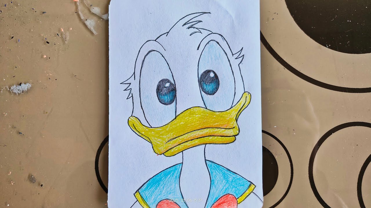 how to drawing donald duck step by step - YouTube