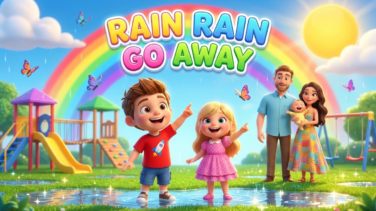 Rain Rain Go Away Kids Song | Animated Toddler Nursery Rhyme Video ...