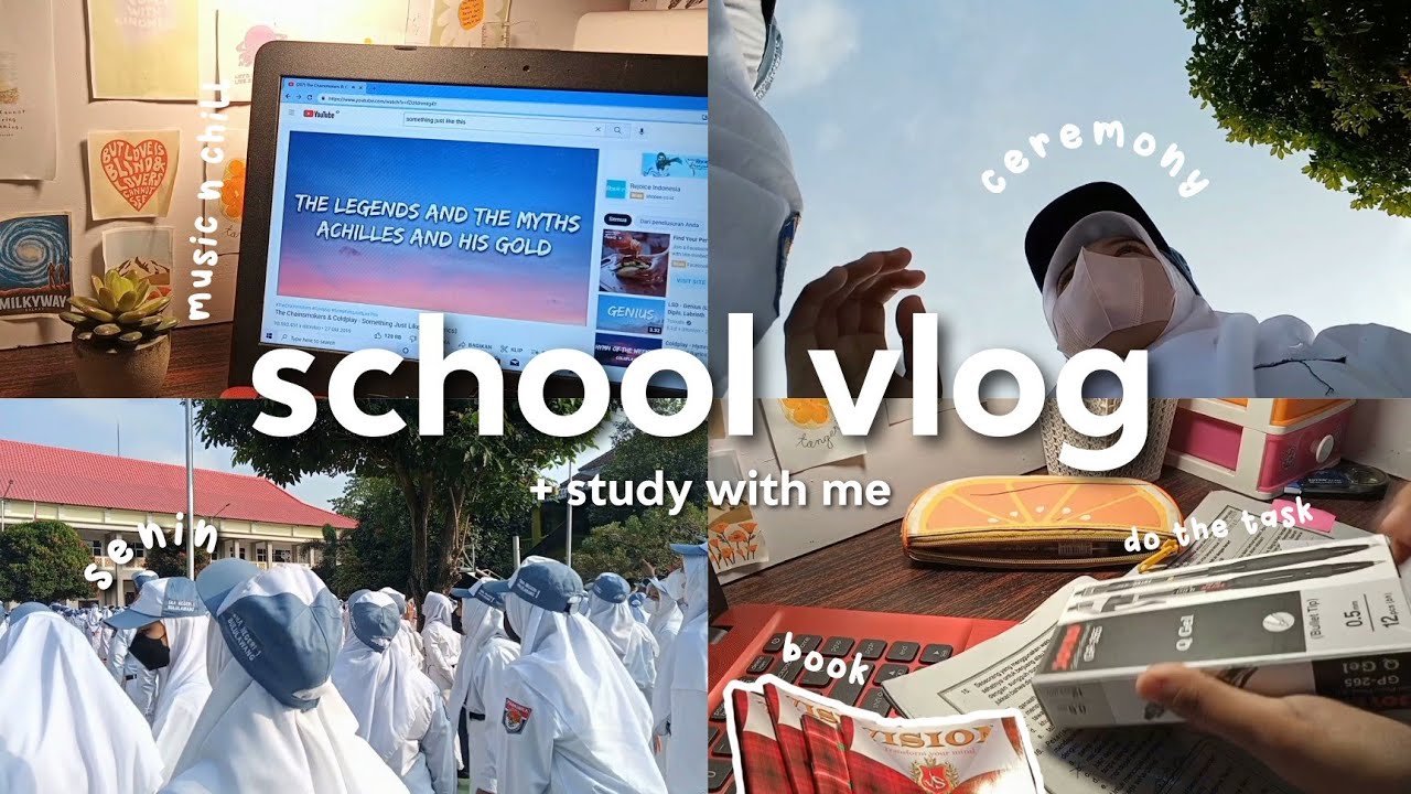 a day in my life🍄: school vlog, ceremony, task, study time🧺, chilling🌷 ...