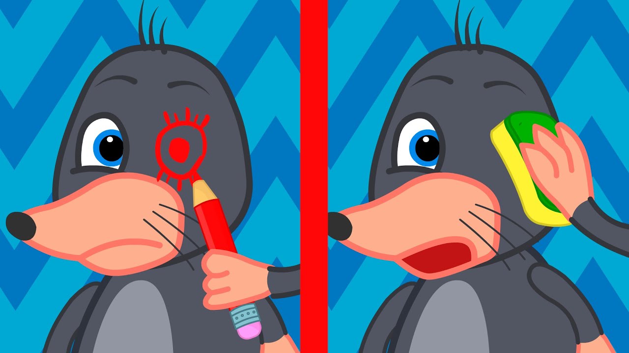 Benny Mole and Friends - Painted A Grimace Cartoon for Kids - YouTube