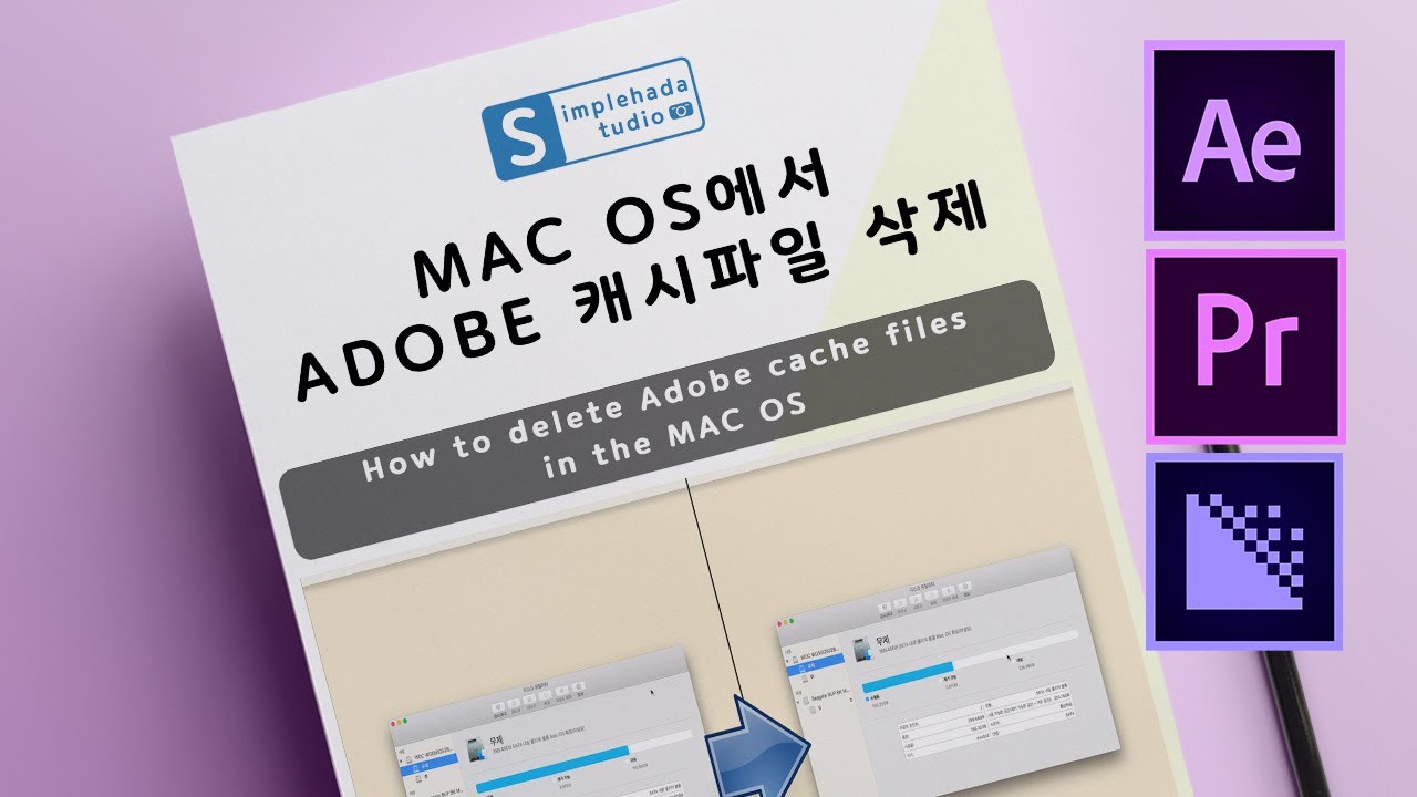 Mac OS에서 Adobe 숨겨진 캐시파일 지우는 방법(버벅임 감소) - YouTube