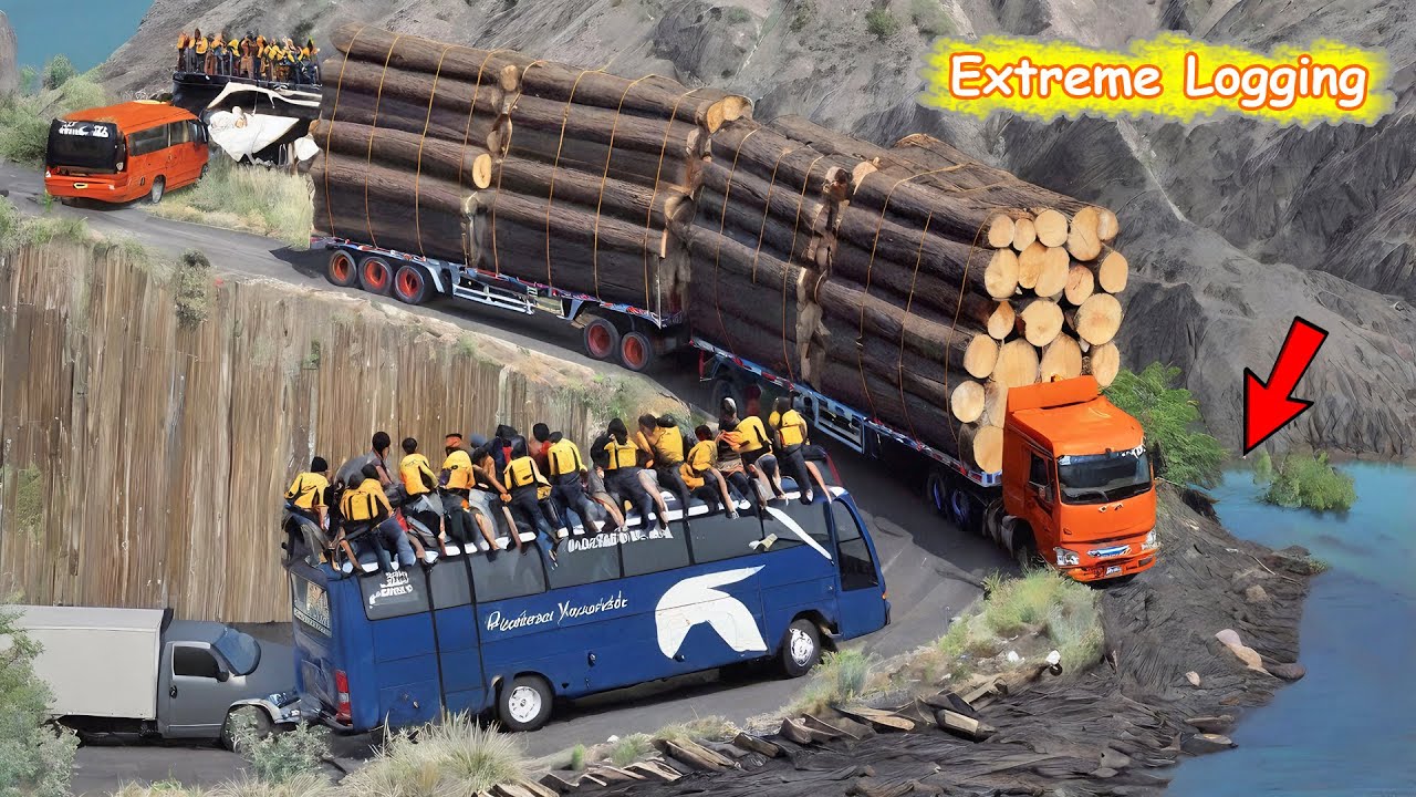 Overloaded Trailer - Extreme Logging Transport on a Deadly Mountain ...