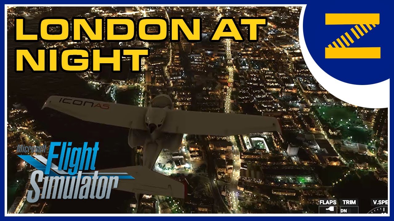 FS2020 - Night City Lights from London City to Heathrow - YouTube