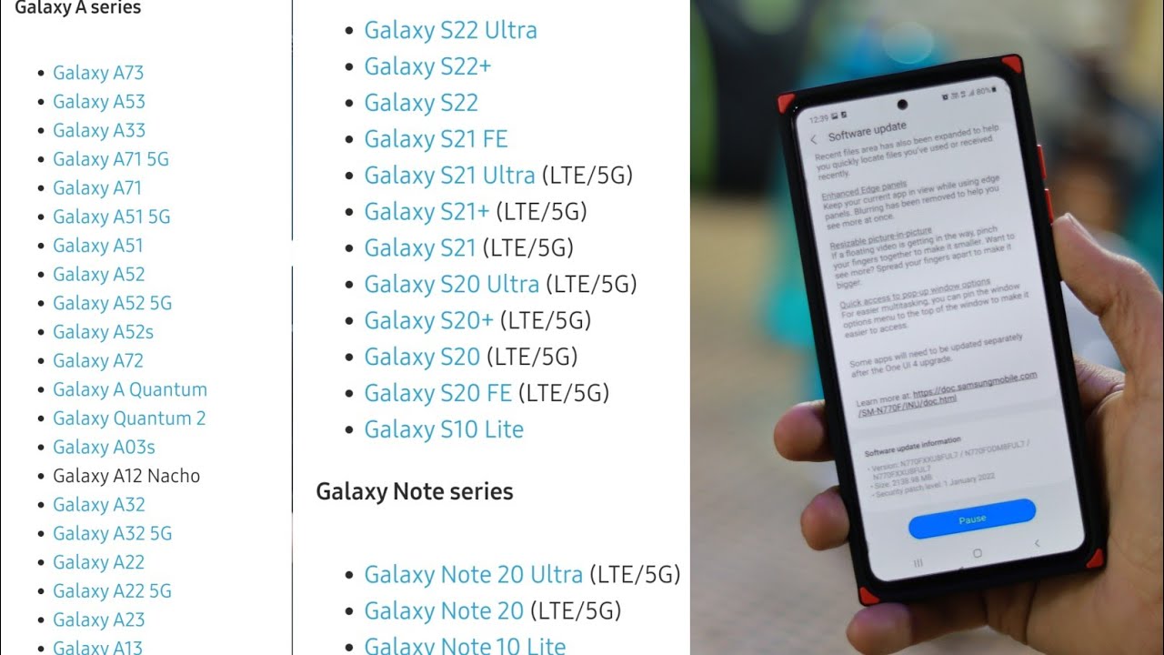 Samsung latest Android 13 and one ui 5.0 update list | Good news for ...