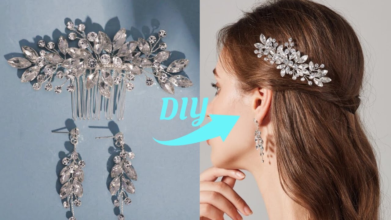Tutorial making super easiest hair comb | DIY wedding hair comb - YouTube