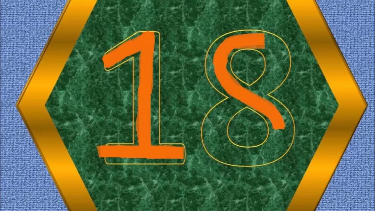 Learning numbers with nursery rhymes/How to Write 18 - YouTube