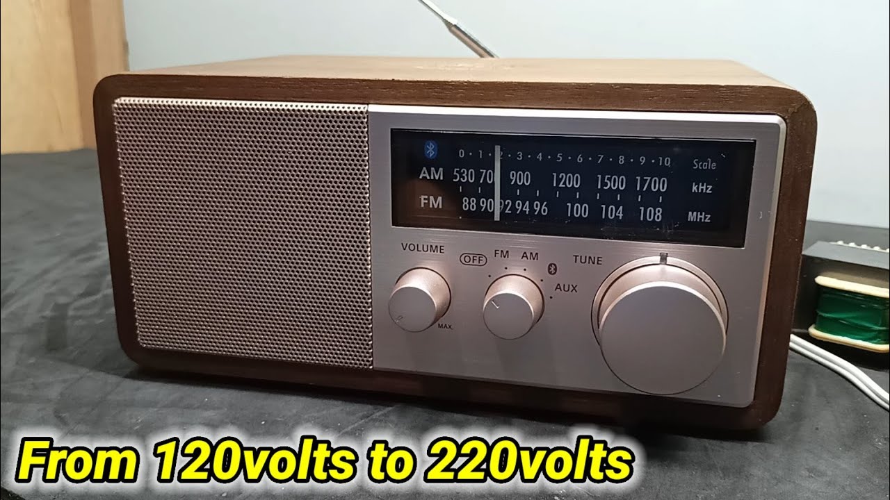 Fm/Am Radio with bluetooth , convert from 120 volts to 220 volts - YouTube
