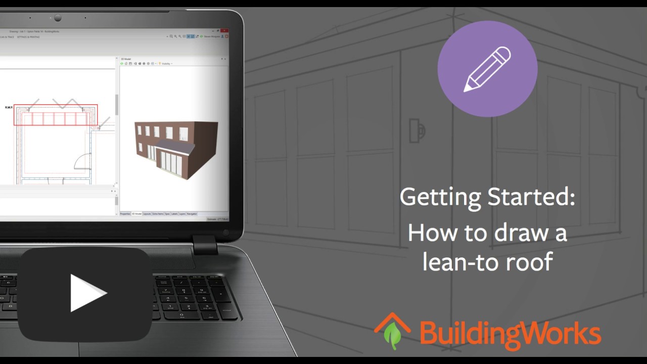 Getting Started: How to draw a lean to roof - YouTube