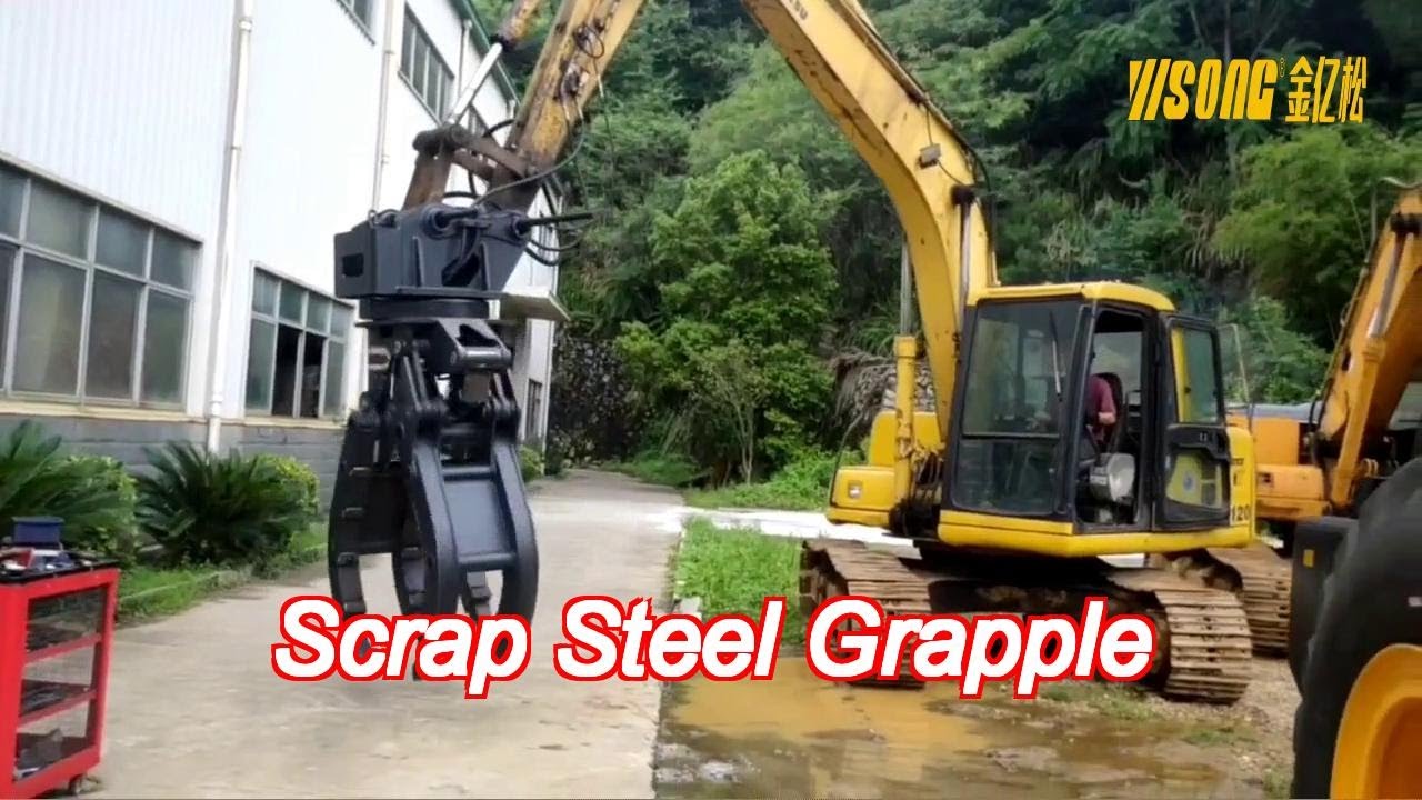 nm400 wear resistant steel hydraulic grab scrap metal grapple 360 ...