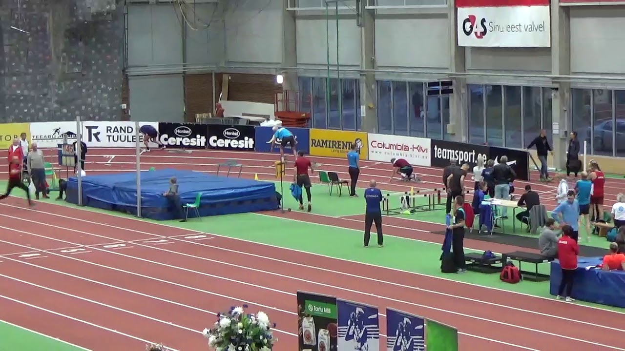 200m run 01 for man by Aivars Puriņš (M65) in Tartu KEVEK 2019, 14.12. ...