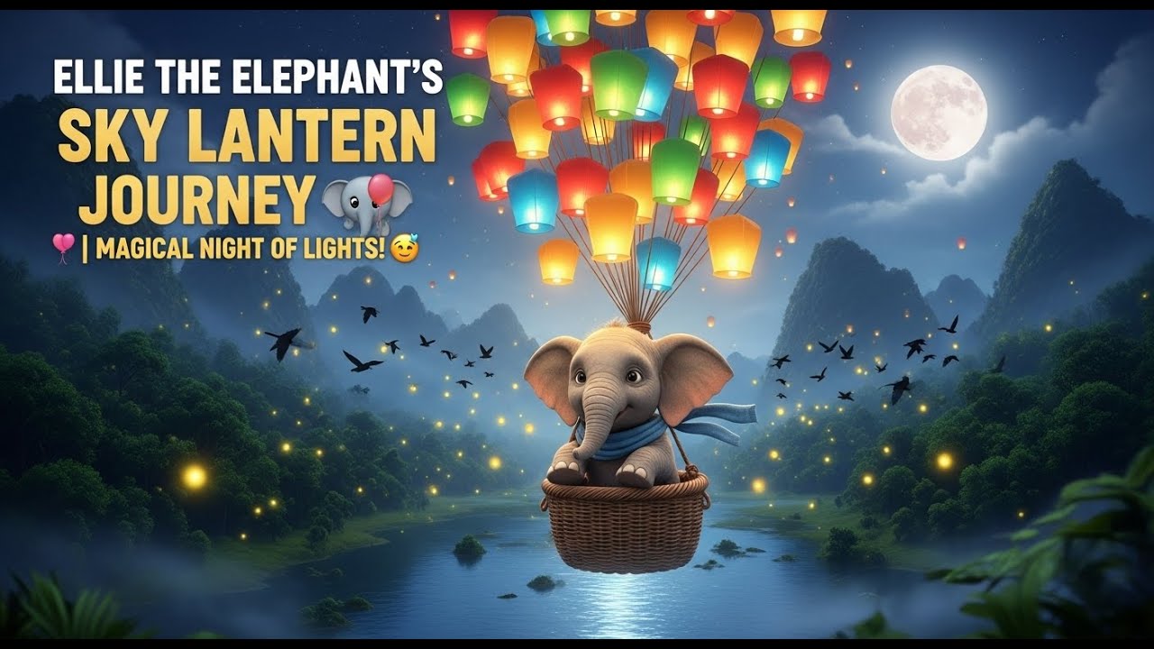 Ellie the Elephant’s Sky Lantern Journey 🐘🎈 | Magical Night of Lights ...