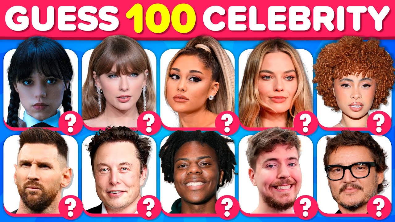 GUESS 100 POPULAR CELEBRITIES 🤩😎 💯 Most Famous People in 2024 - YouTube