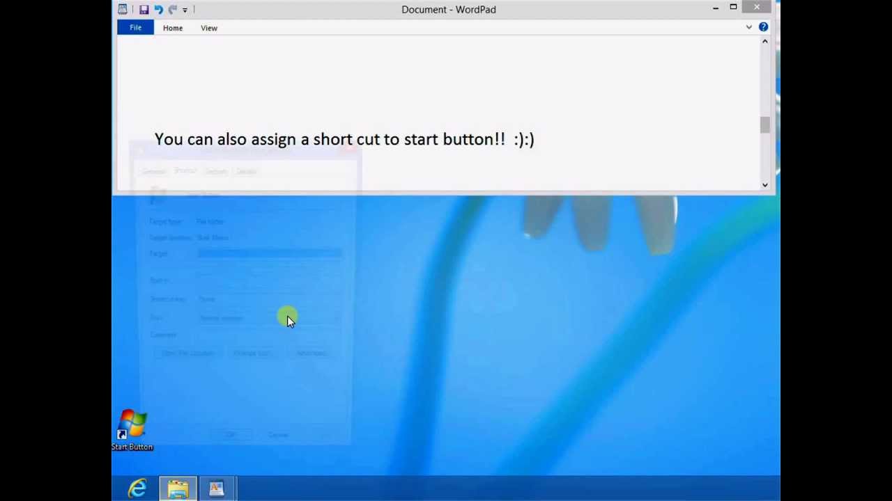 How To Enable Start Button In Windows 8 YouTube How To Enable Start Button In Windows 8 YouTube