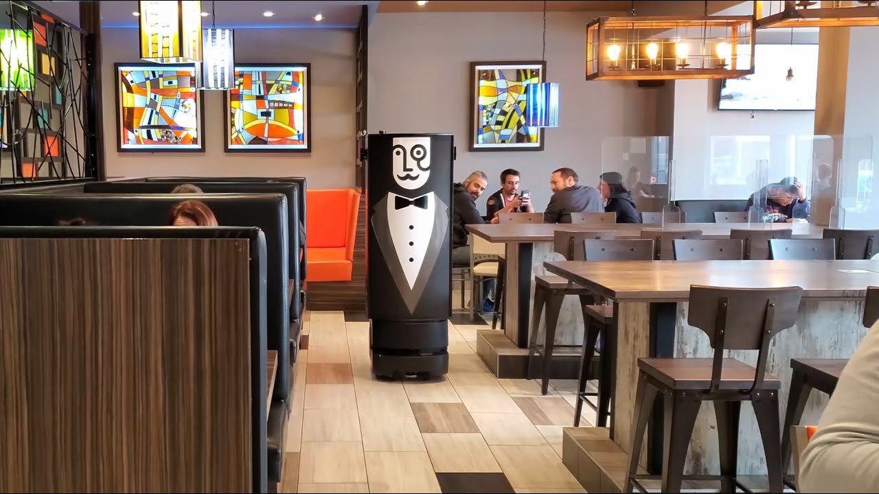 Sir Steward: autonomous delivery robots for restaurants - YouTube