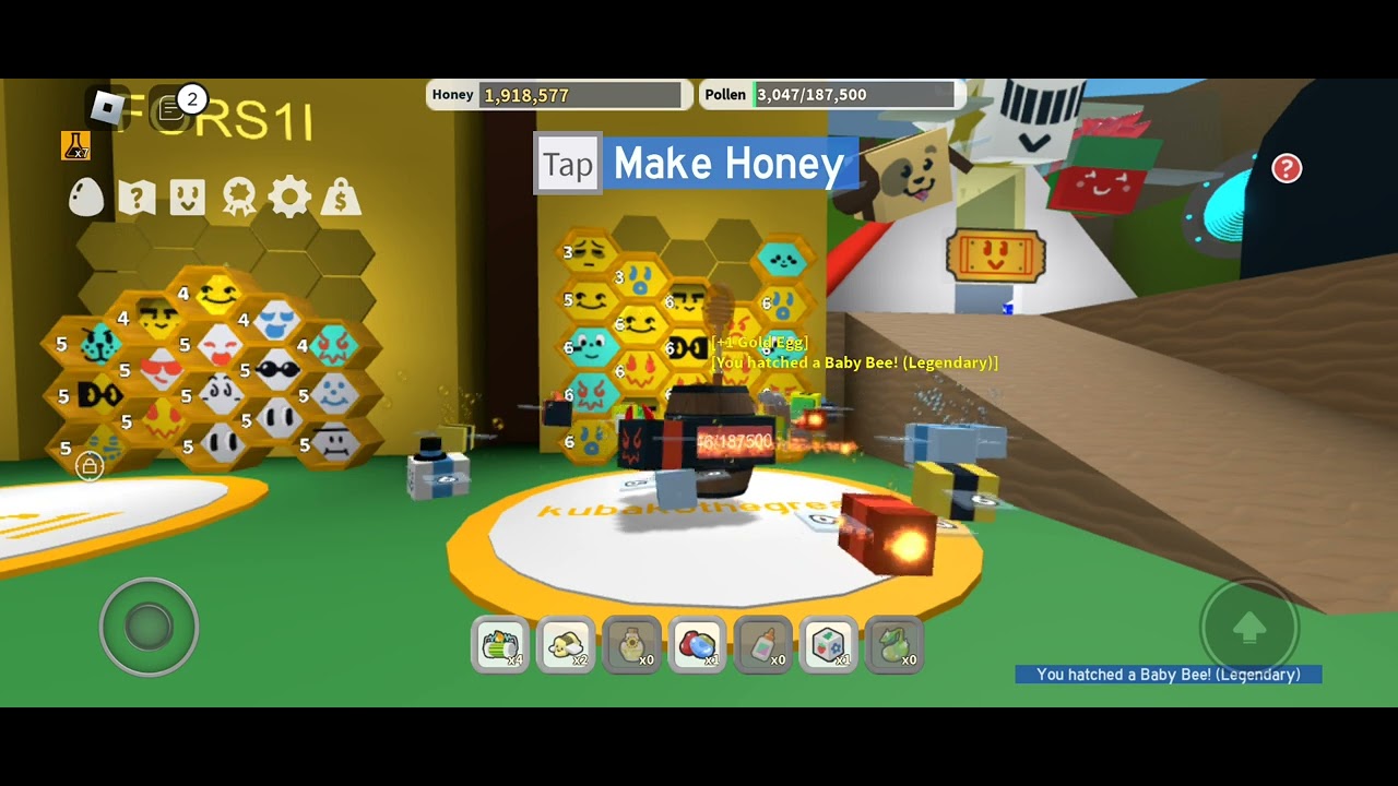 hatching baby bee in bee swarm simulator 🤑🤑🤑😘 - YouTube