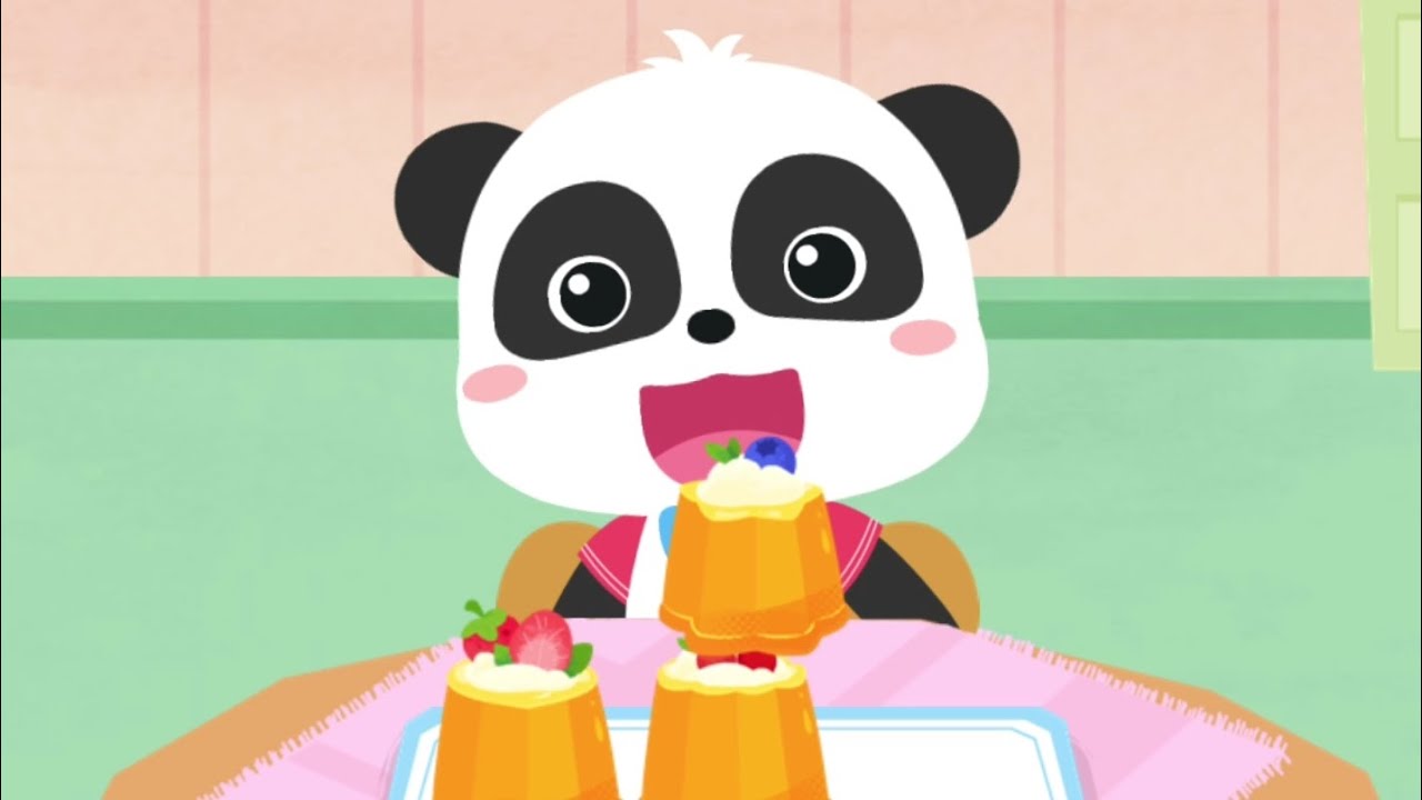 bayi panda makan kue labu - magic kitchen | babybus indonesia #gaming ...