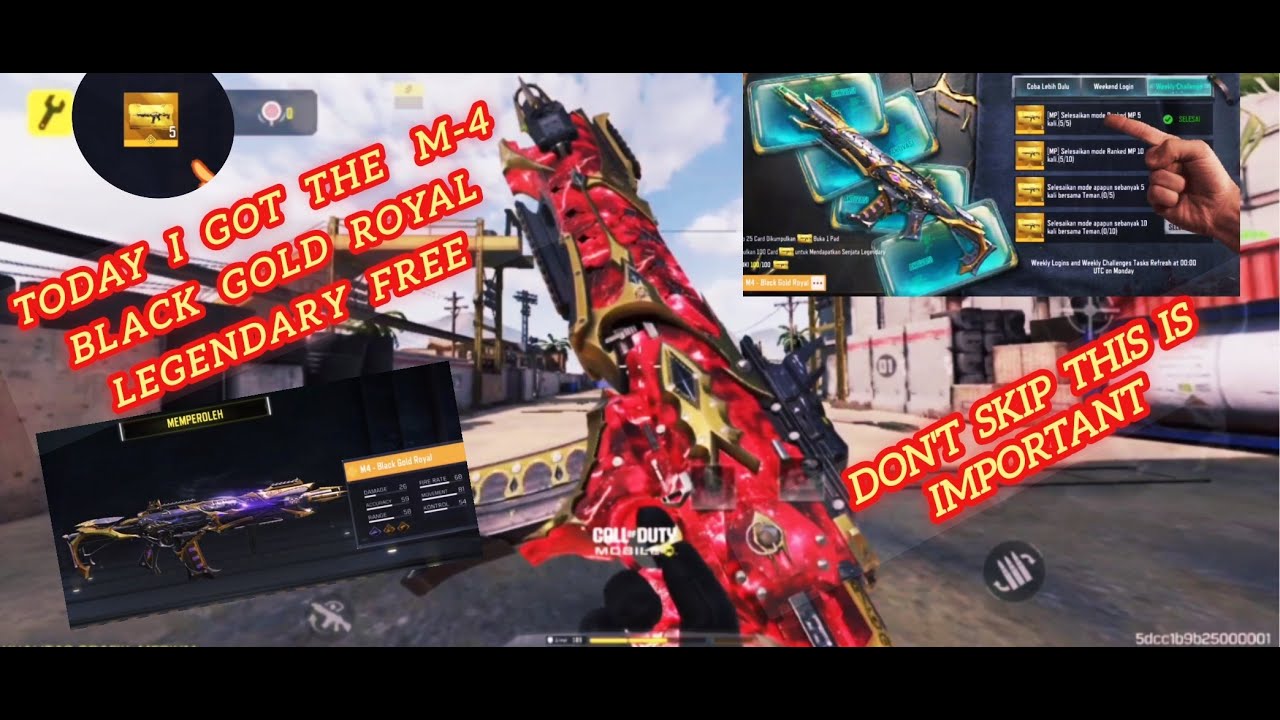 *NEW* FREE LEGENDARY M4 BLACK GOLD ROYAL - CALL OF DUTY®: MOBILE ...