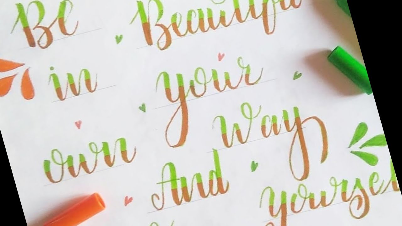 🖌️Brush calligraphy for beginners ️ | How to write Quotes with little ...