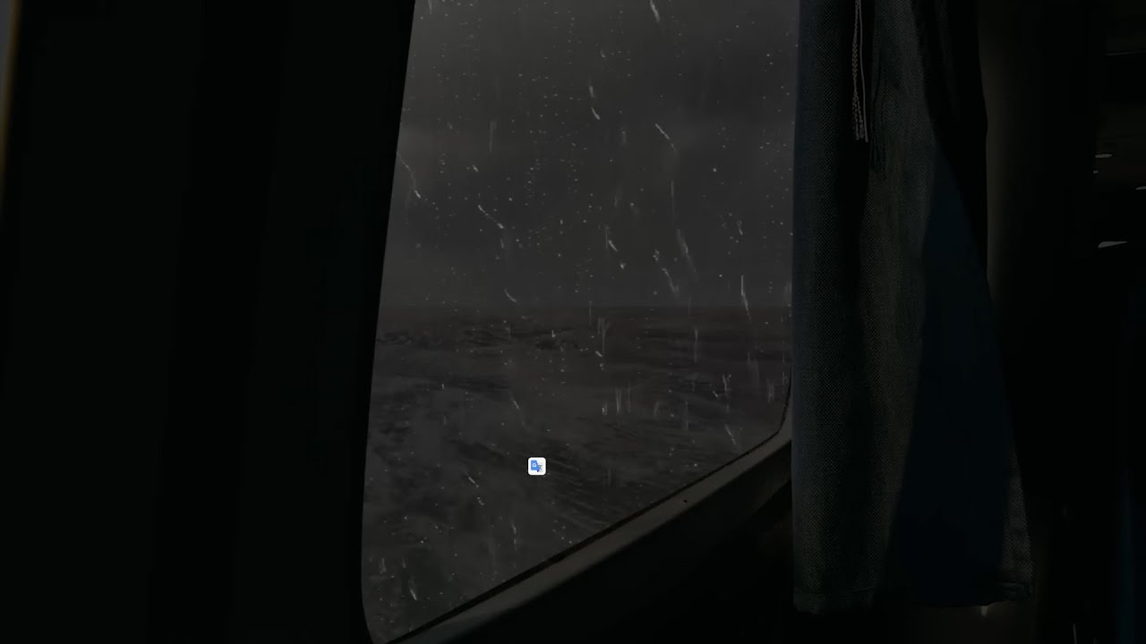 Rain on the Adrift Boat on the Open Sea - Rain Sounds in the Distant ...
