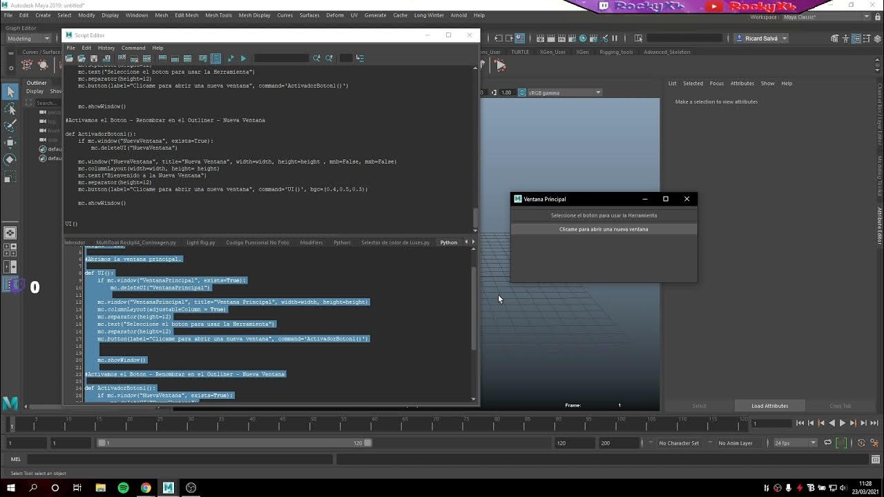 Como crear una ventana con botones en Python (Autodesk Maya ...